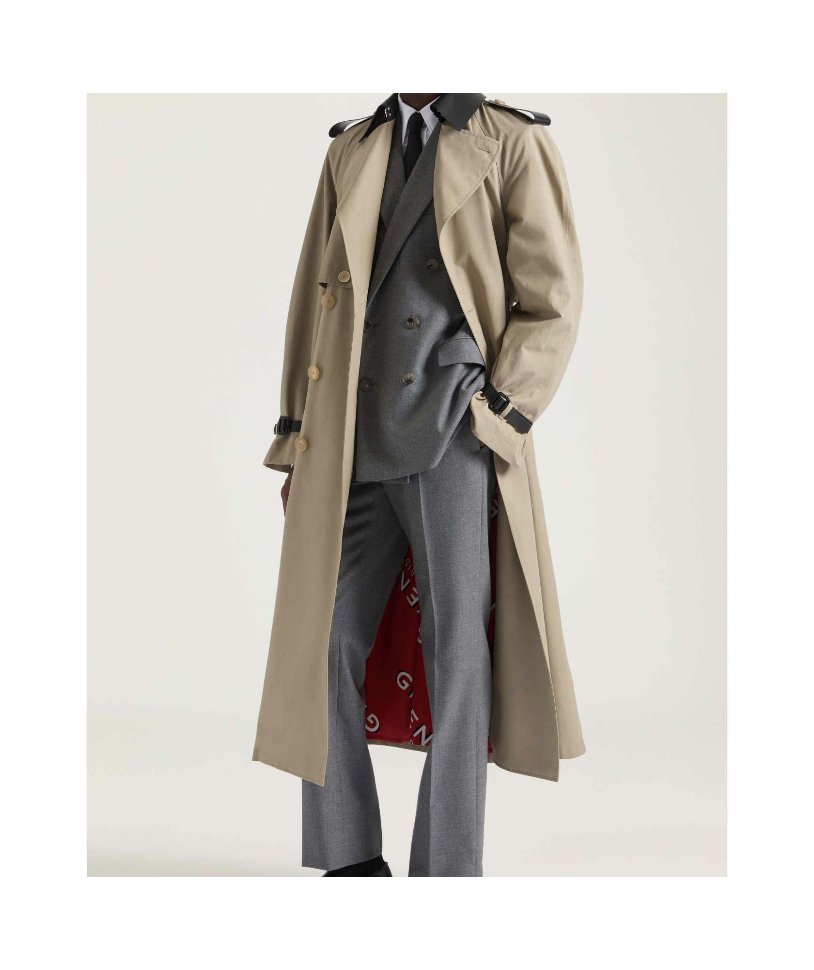 GIVENCHY Givenchy Belted Trench Coat with Collar Detail